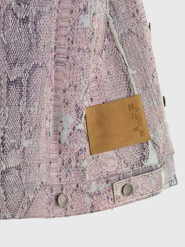 HAIKURE Python Print Denim Shirt Vest