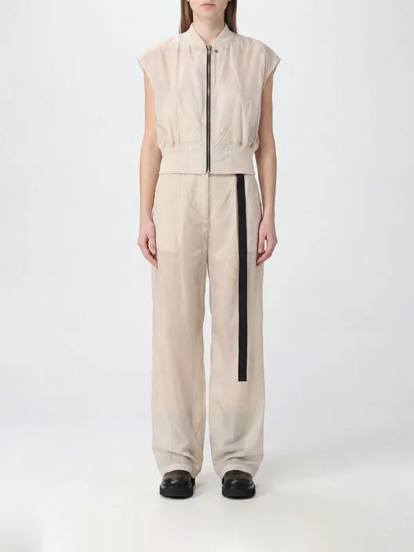 Rick Owens Short-sleeved Cropped Nylon Bomber Jacket - Beige