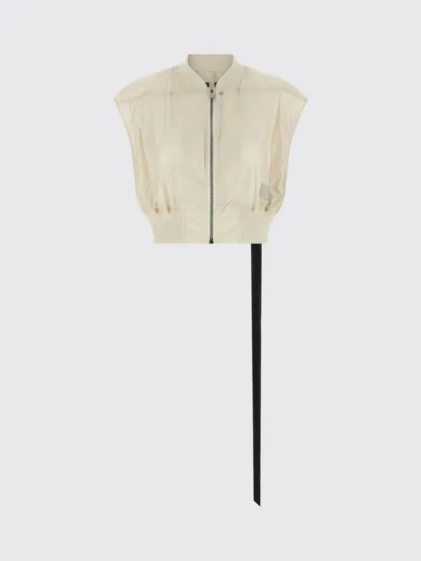 Rick Owens Short-sleeved Cropped Nylon Bomber Jacket - Beige