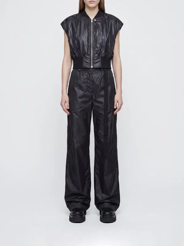 Rick Owens Short-sleeved Cropped Nylon Bomber Jacket - Black