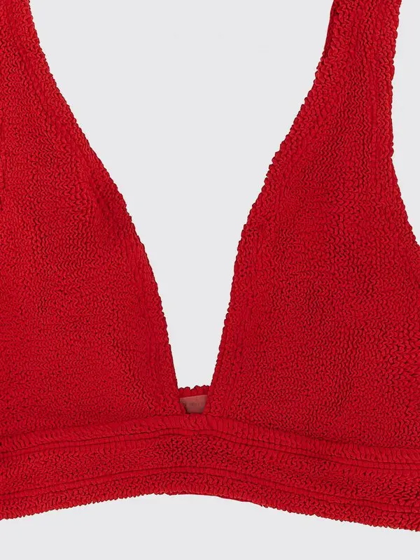 Hunza G Crinkle V-neck Bikini Set - Red