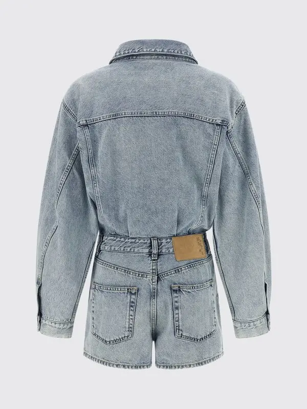 HAIKURE Cotton Denim Boilersuit With Collar And Long Sleeves