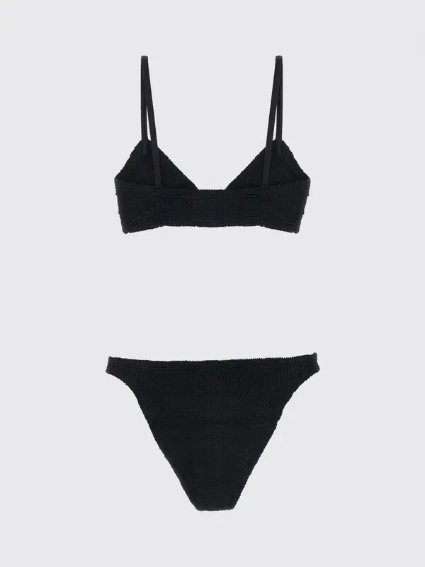 Hunza G Crinkle Triangle Bikini With Thin Straps And Mid-rise Bottoms