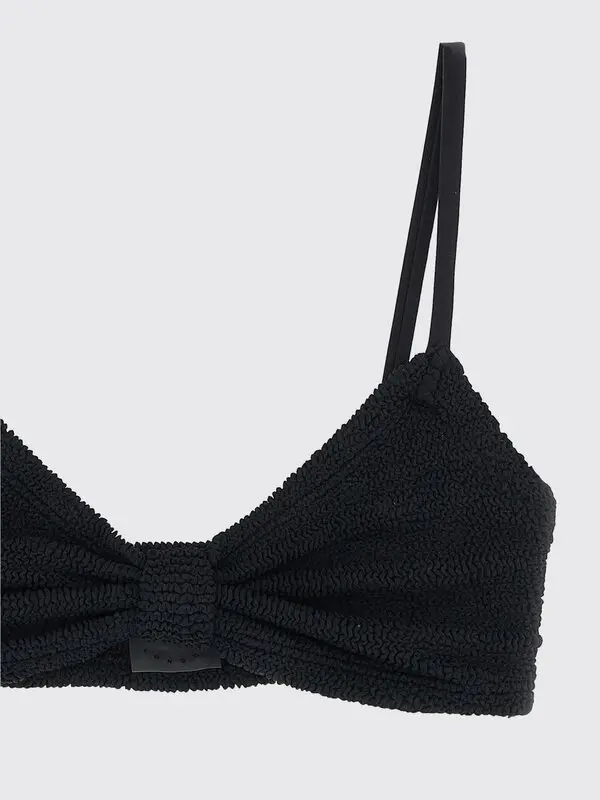 Hunza G Crinkle Triangle Bikini With Thin Straps And Mid-rise Bottoms