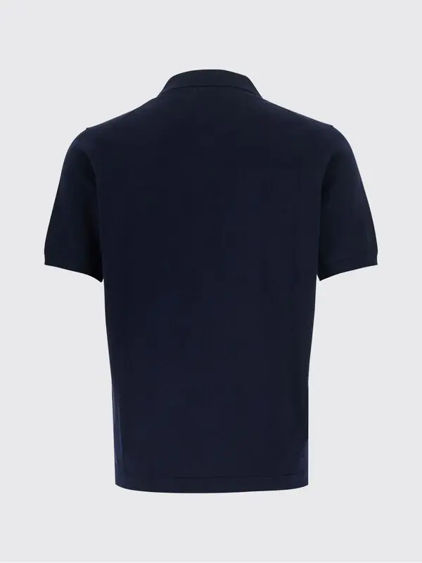 KANGRA Short-sleeved Polo Shirt Knitted In Silk And Cashmere - Blue