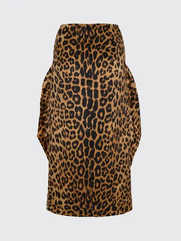 Alberta Ferretti Leopard Print Draped Skirt