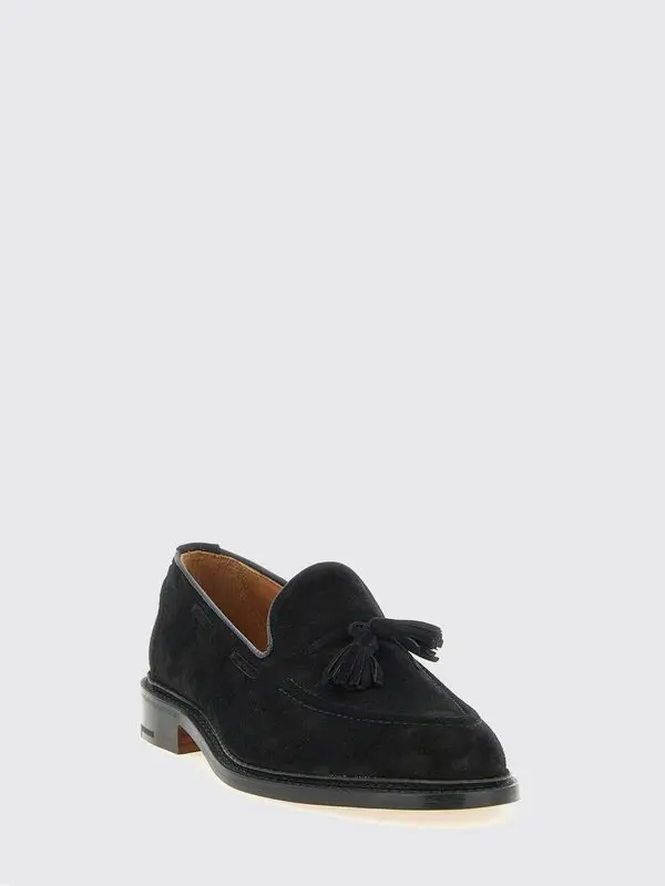 TRICKER'S Suede Calfskin Tassel Loafers - Black
