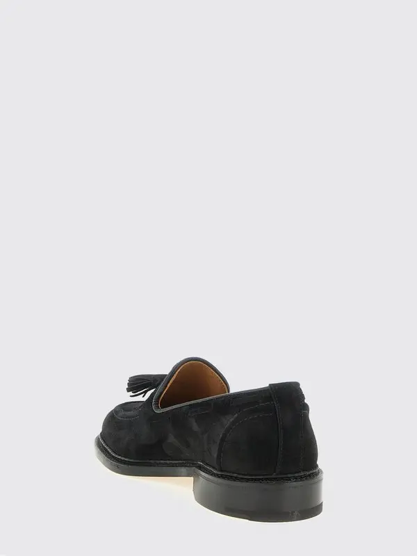 TRICKER'S Suede Calfskin Tassel Loafers - Black