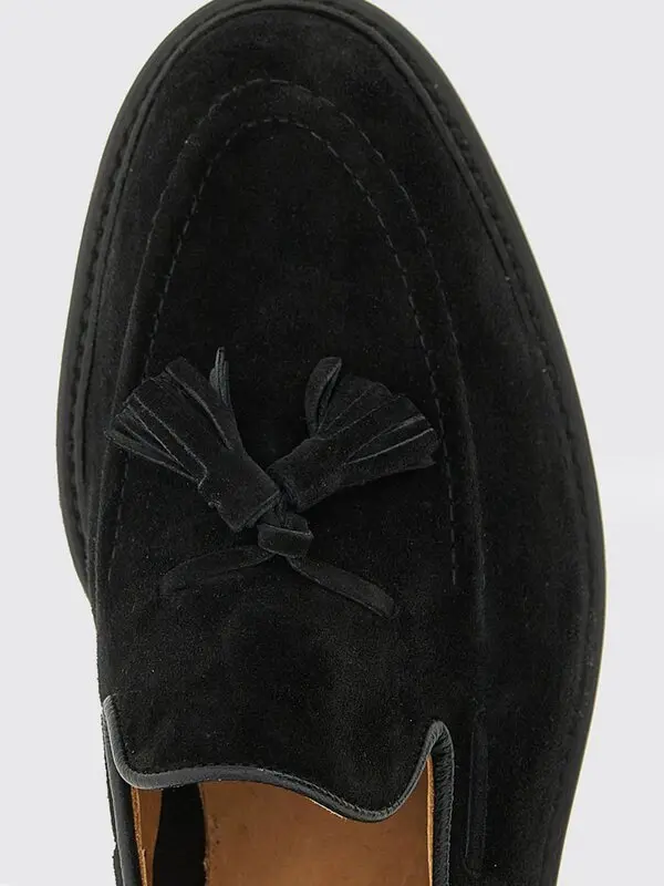 TRICKER'S Suede Calfskin Tassel Loafers - Black
