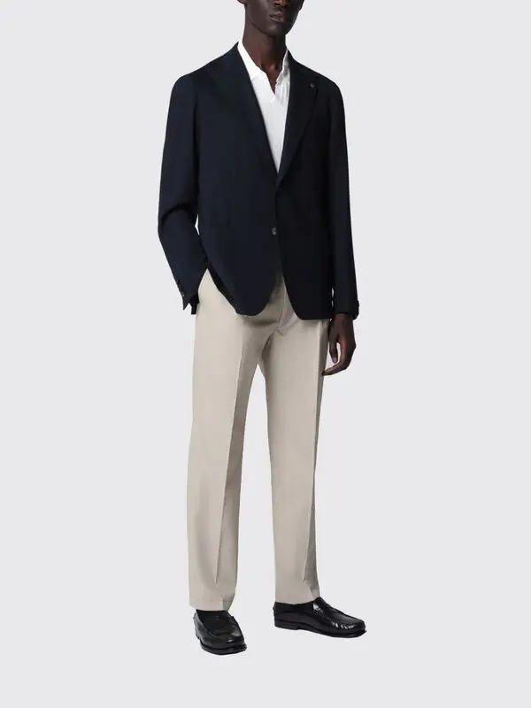 Tagliatore Slim Fit Single-breasted Virgin Wool Blazer With Peak Lapels - Blue