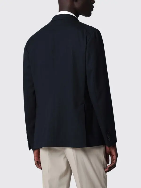 Tagliatore Slim Fit Single-breasted Virgin Wool Blazer With Peak Lapels - Blue