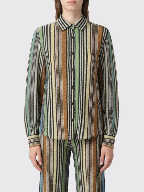 Missoni Long-sleeved Shirt In Viscose And Lurex With Stripes
