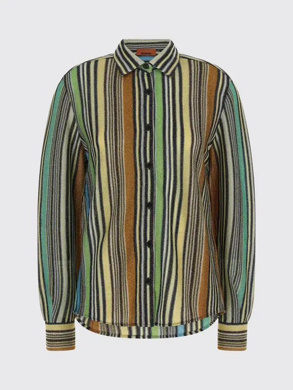 Missoni Long-sleeved Shirt In Viscose And Lurex With Stripes
