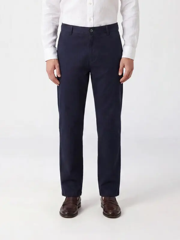 SEBAGO Mid-rise Slim Fit Trousers In Stretch Cotton - Blue