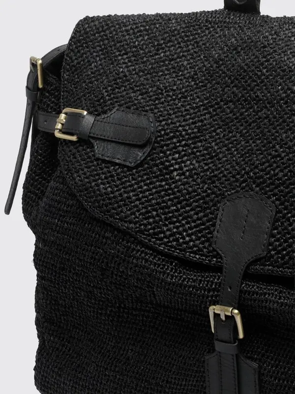 IBELIV Alpha Crochet Handbag In Raffia With Leather Handle And Shoulder Strap