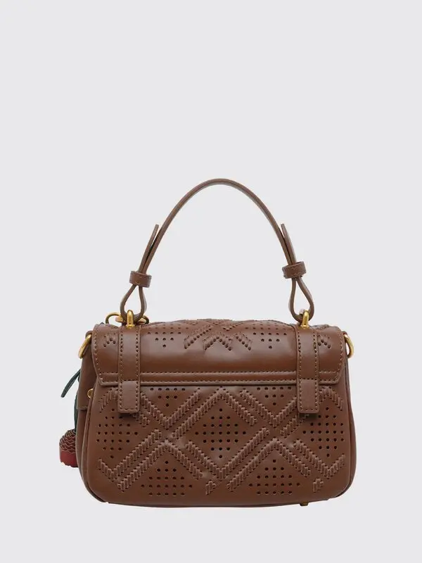LA CARRIE Atena Labyrinth Perforated Calfskin Leather Mini Bag With Charm