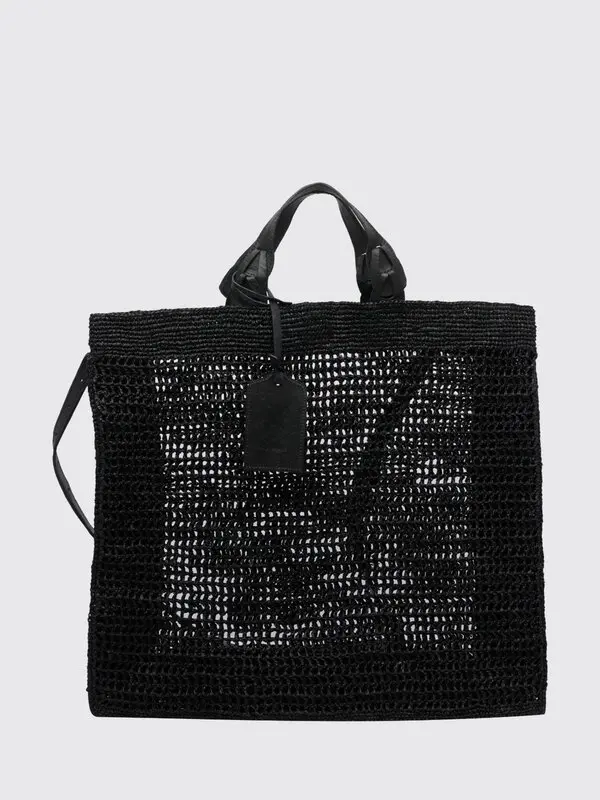 IBELIV Ocean Crochet Handbag In Raffia With Leather Handles And Shoulder Strap