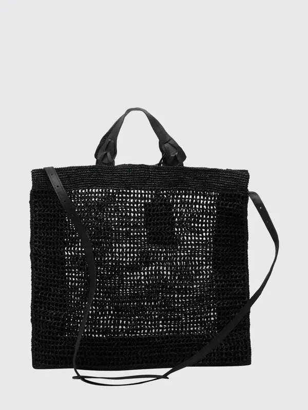 IBELIV Ocean Crochet Handbag In Raffia With Leather Handles And Shoulder Strap