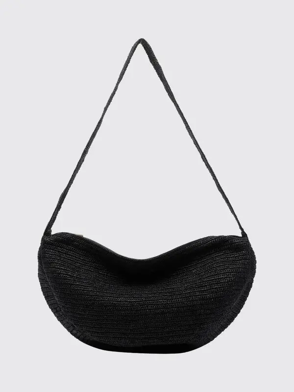 IBELIV Clip Crochet Shoulder Bag In Raffia With Zip Closure And Braided Handle