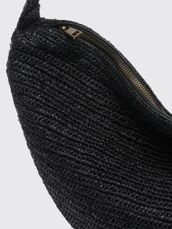 IBELIV Clip Crochet Shoulder Bag In Raffia With Zip Closure And Braided Handle