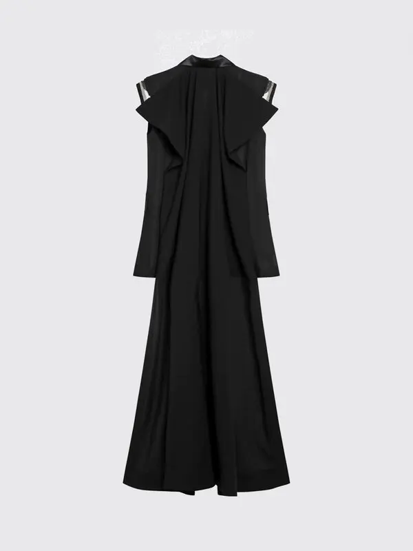 Sacai Long Double-breasted Patchwork Wool And Silk Tailored Waistcoat