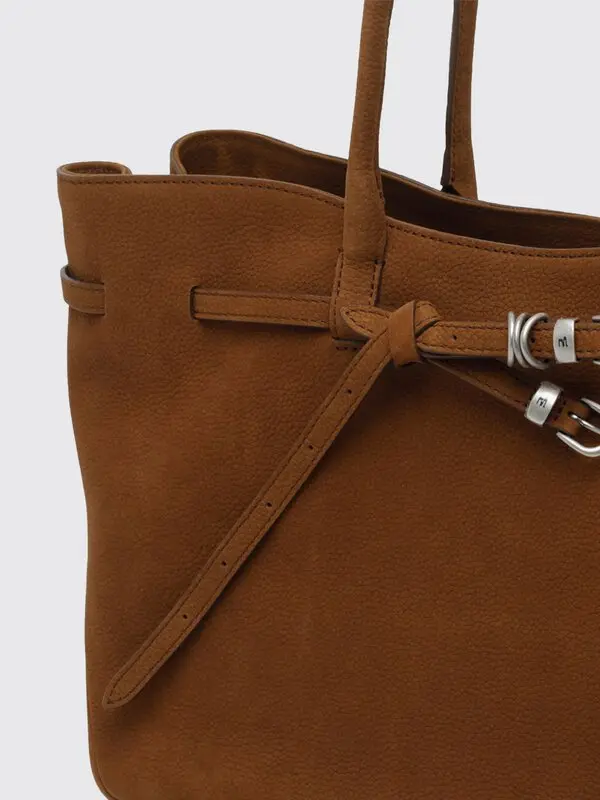 MARGESHERWOOD Grandma Pebbled Leather Tote Bag With Double Handles