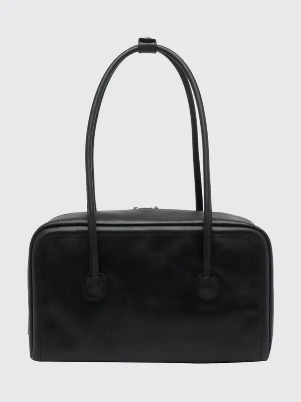 MARGESHERWOOD Boston Smooth Calfskin Leather Shoulder Bag With Double Handle