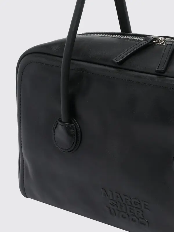 MARGESHERWOOD Boston Smooth Calfskin Leather Shoulder Bag With Double Handle