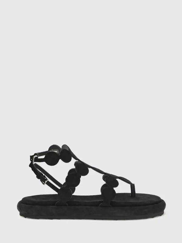 Pierre Hardy Suede Thong Sandals With Ankle Strap - Black