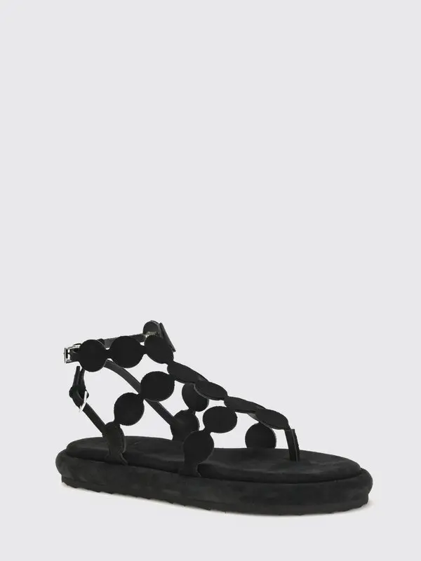 Pierre Hardy Suede Thong Sandals With Ankle Strap - Black