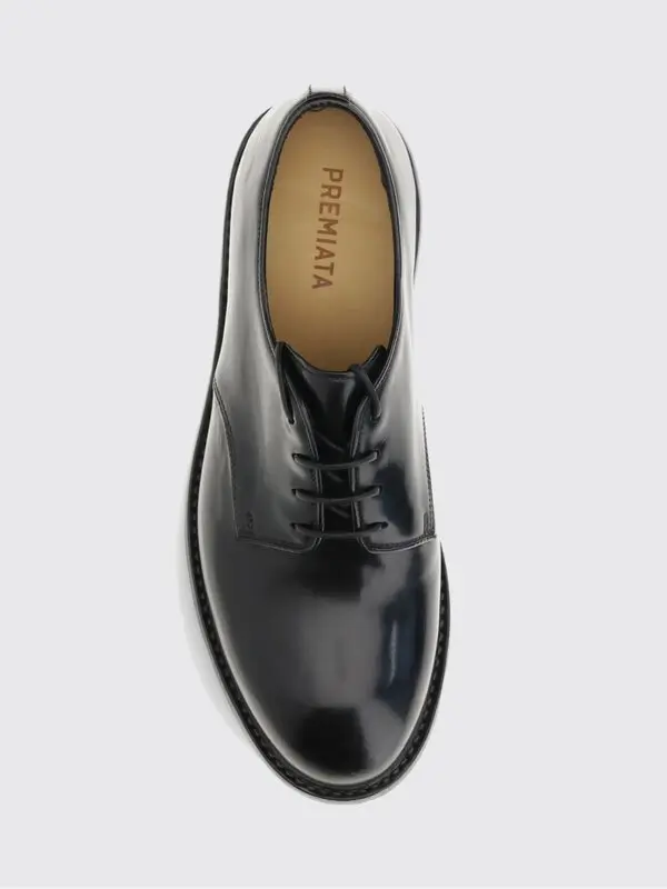 Premiata Smooth Calfskin Leather Derby Lace-up Shoes