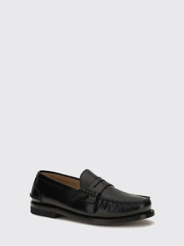 Premiata Classic Calfskin Leather Loafers With Saddle Strap