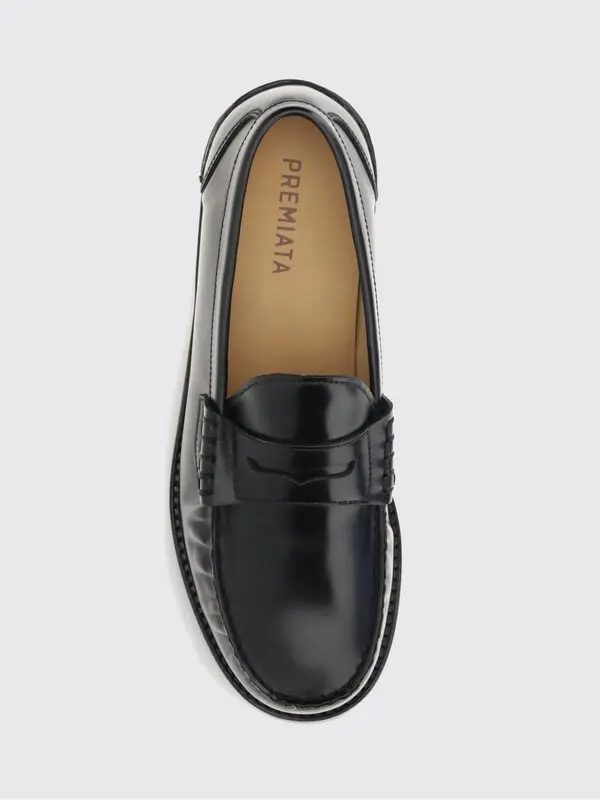 Premiata Classic Calfskin Leather Loafers With Saddle Strap