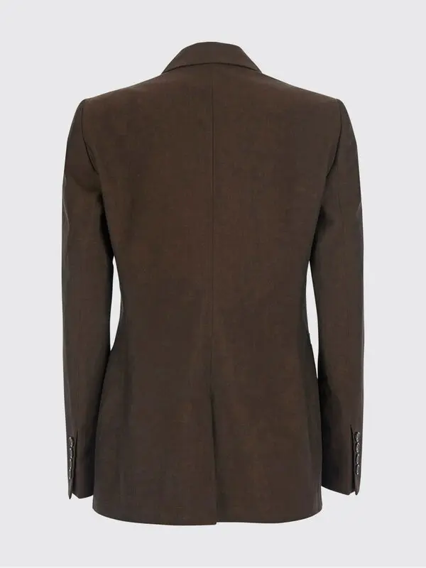 PT TORINO Cropped Double-breasted Linen-blend Blazer With Peak Lapels