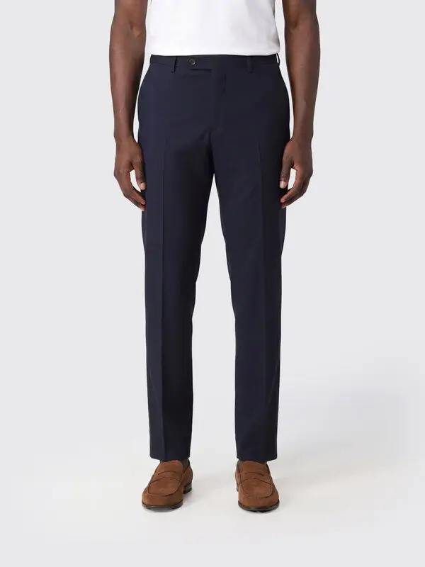 PT TORINO Slim Fit Tailored Virgin Wool Trousers - Blue