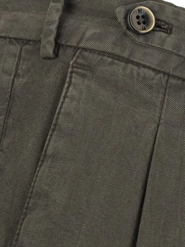 PT TORINO Slim Fit Linen And Cotton Blend Chino Trousers