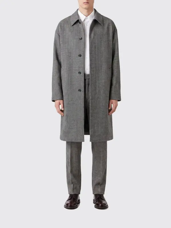 Fear Of God Single-breasted Long Coat In Pure Virgin Wool With Patch Pockets