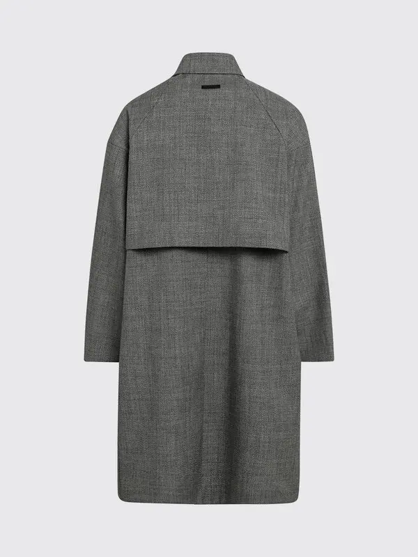 Fear Of God Single-breasted Long Coat In Pure Virgin Wool With Patch Pockets