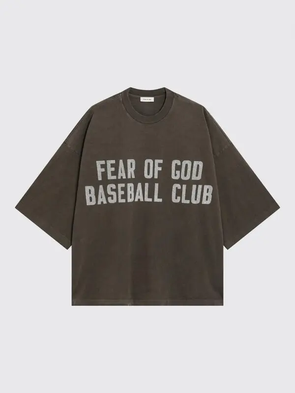 Fear Of God Relaxed Fit Cotton T-shirt With Contrast Logo And Dropped Shoulders