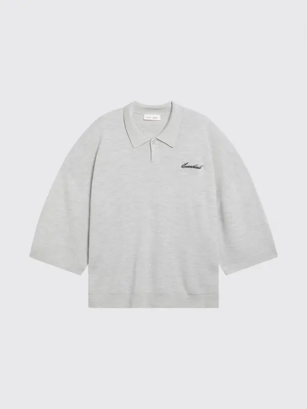 Fear Of God Long-sleeved Merino Wool Polo Shirt With Logo And Relaxed Fit