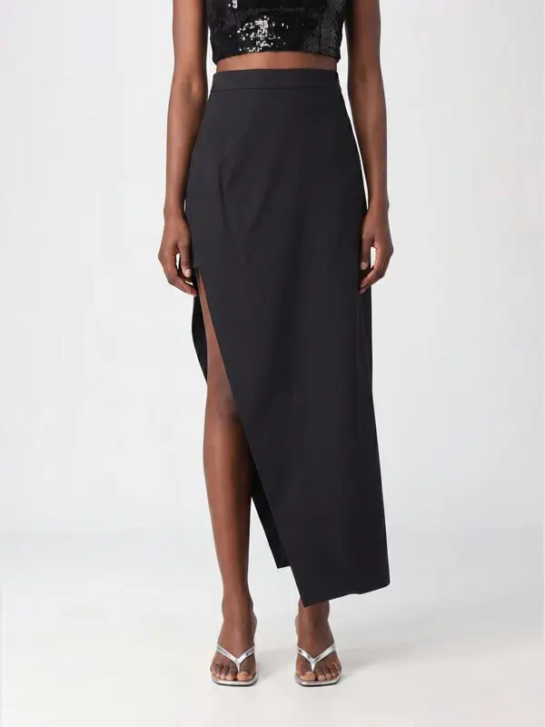 VIVIENNE WESTWOOD High-waisted Asymmetrical Midi Skirt In Virgin Wool