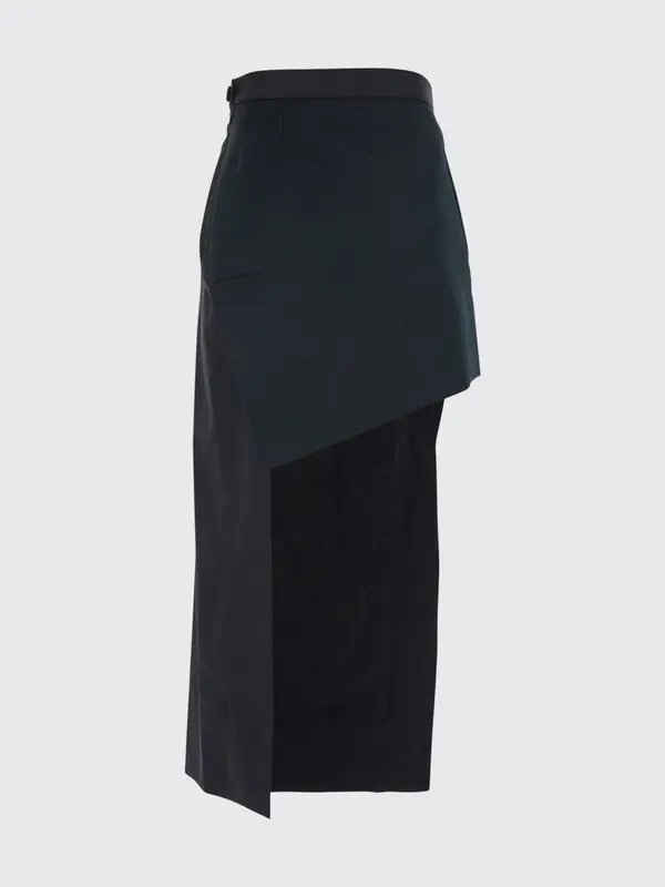 VIVIENNE WESTWOOD High-waisted Asymmetrical Midi Skirt In Virgin Wool