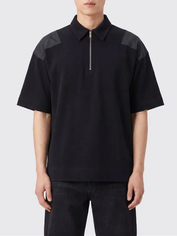 TATRAS Short-sleeved Cotton Polo Shirt With Zip Closure And Dropped Shoulders - Black