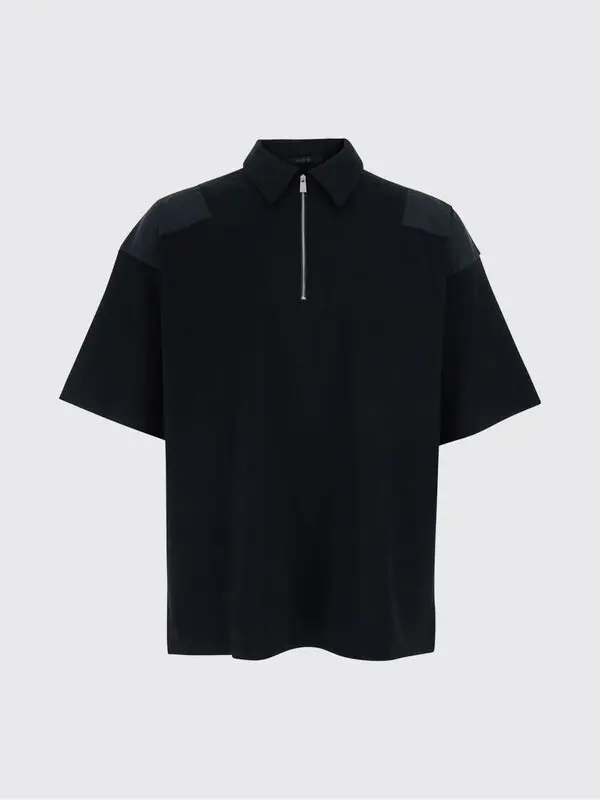 TATRAS Short-sleeved Cotton Polo Shirt With Zip Closure And Dropped Shoulders - Black