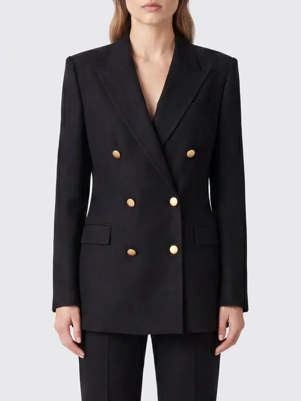 Tagliatore Double-breasted Viscose Blend Blazer With Metallic Buttons