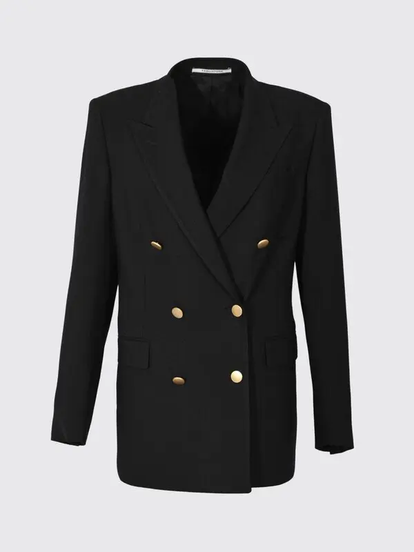 Tagliatore Double-breasted Viscose Blend Blazer With Metallic Buttons