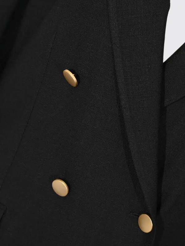 Tagliatore Double-breasted Viscose Blend Blazer With Metallic Buttons