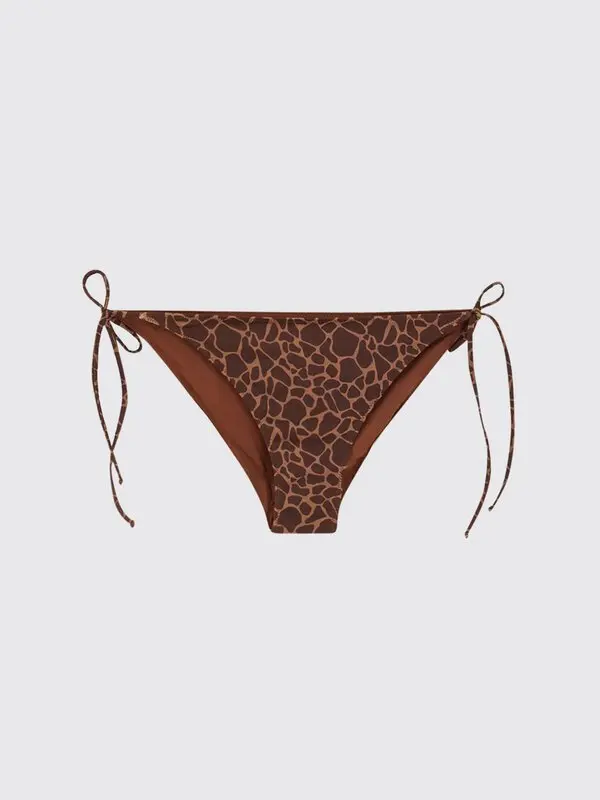 MC2 SAINT BARTH Animalier Print Bikini Bottoms With Side Ties - Safari