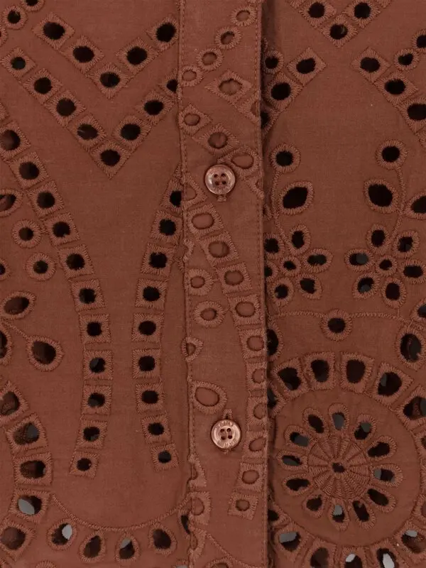 MC2 SAINT BARTH Broderie Anglaise Cotton Shirt