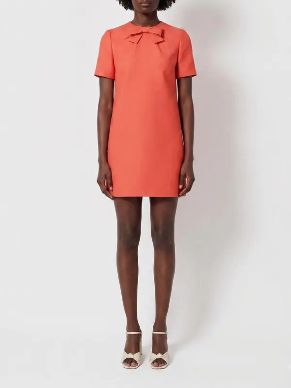 Valentino Garavani Short Sleeve Bow Detail Dress - Pink